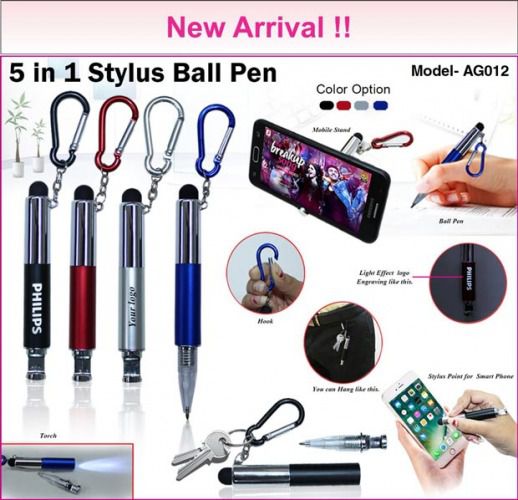 5 In 1 Stylus Ball Pen AG-012 In Bulk | Multi Function Pens