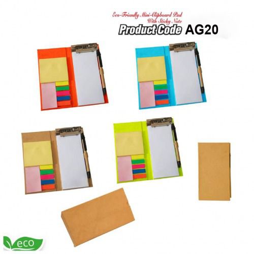Eco-Friendly Mini-Clipboard Pad With Sticky Note AG 20 | Corporate Gift